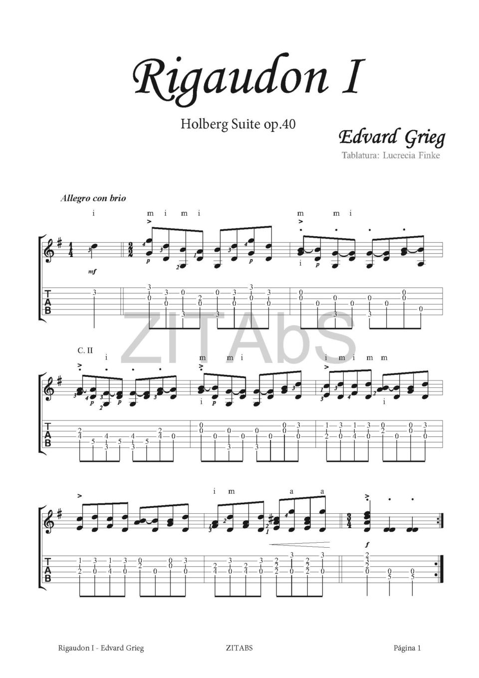 Rigaudon I - Edvard Grieg | ZITAbS