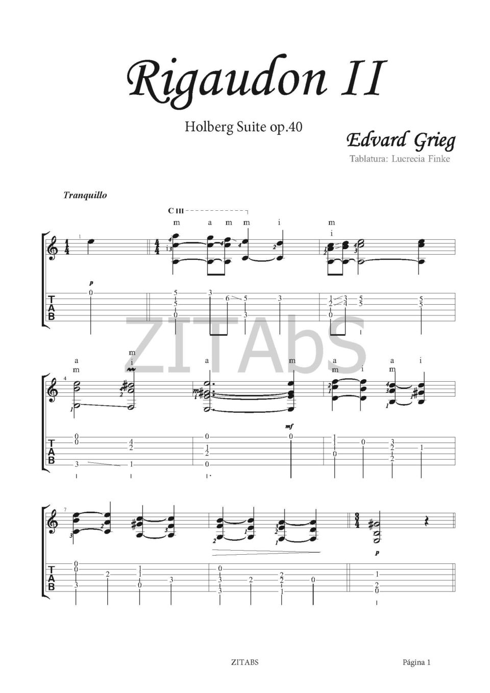 Rigaudon II - Edvard Grieg | ZITAbS