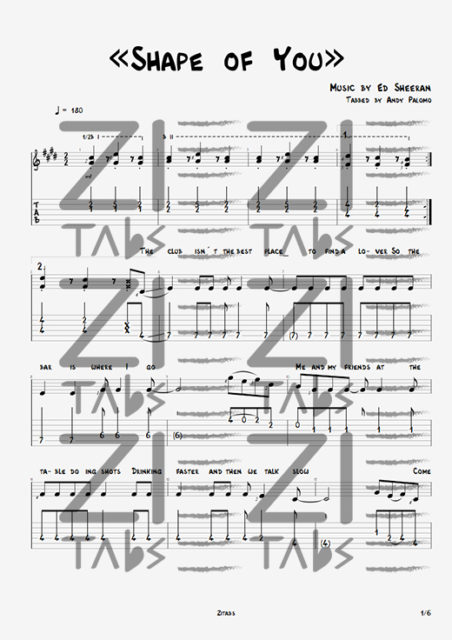 Shape of You (Melody + Lyrics), Ed Sheeran | ZITAbS